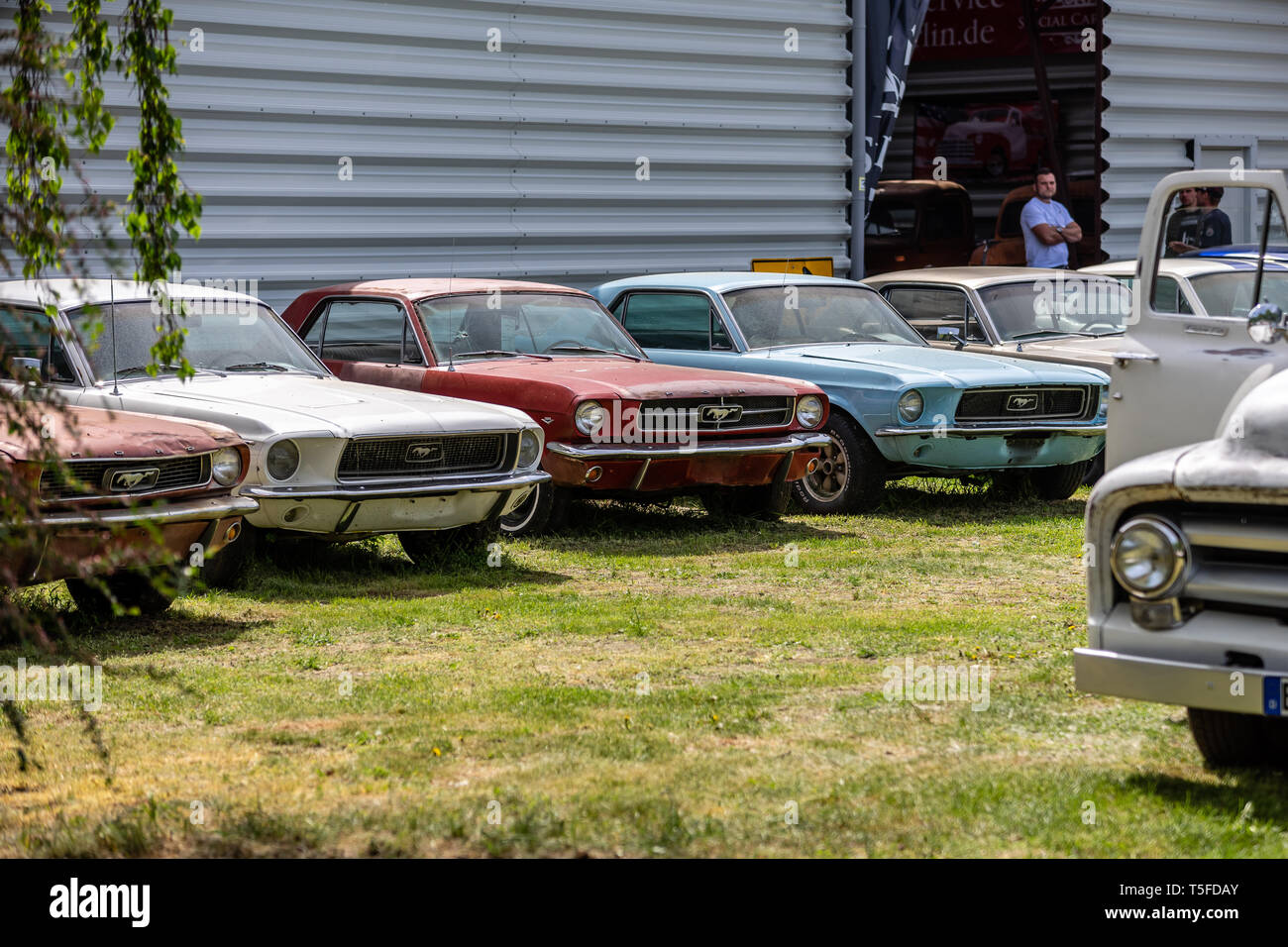 BERLIN - MAY 05, 2018: Various Ford Mustang (first generation) stand in ...