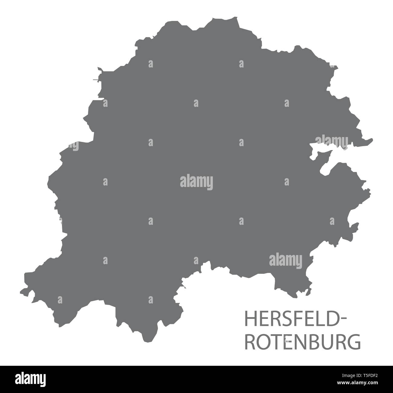 Hersfeld-Rotenburg grey county map of Hessen Germany Stock Vector Image ...