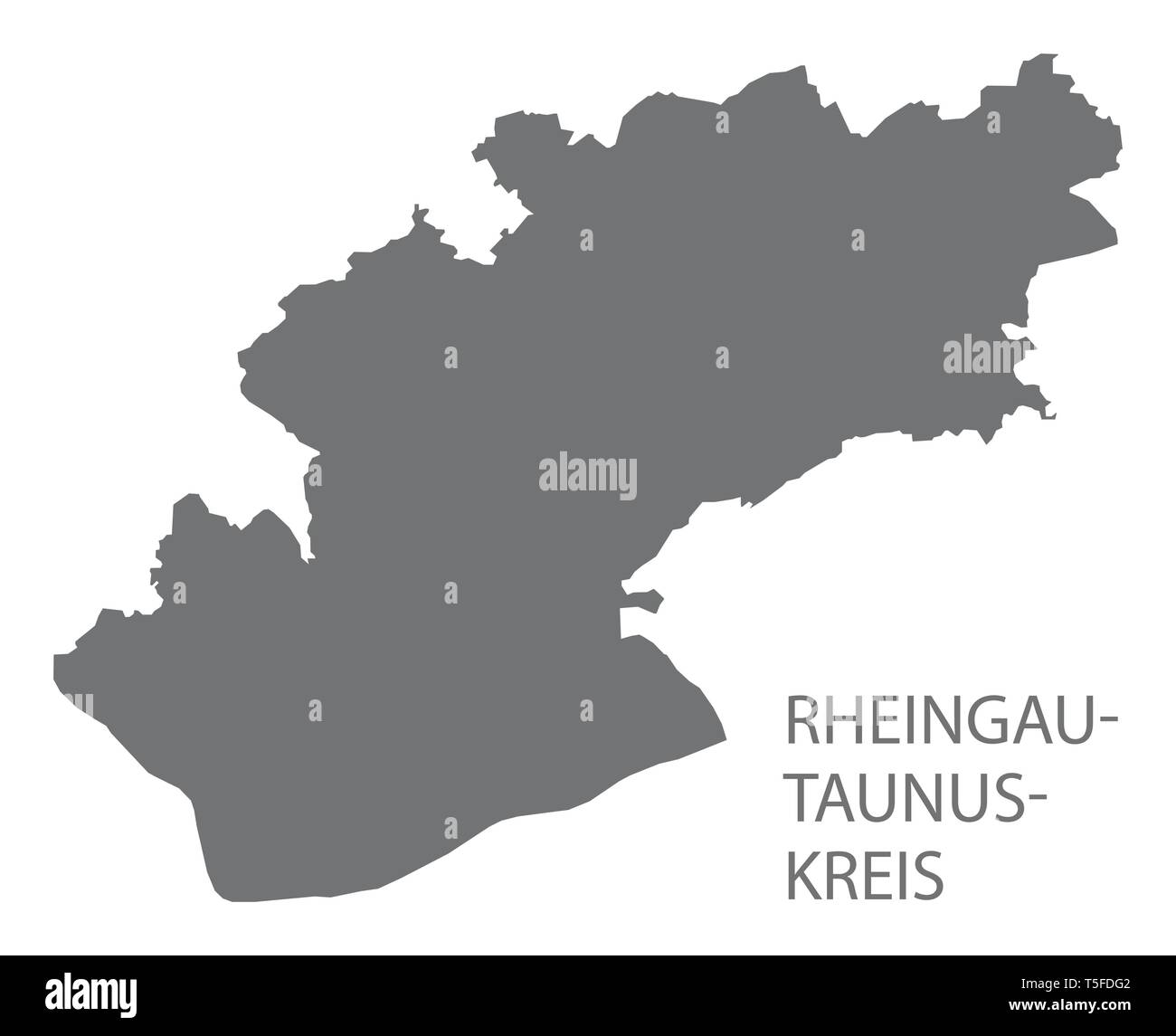 Rheingau-Taunus-Kreis grey county map of Hessen Germany Stock Vector ...
