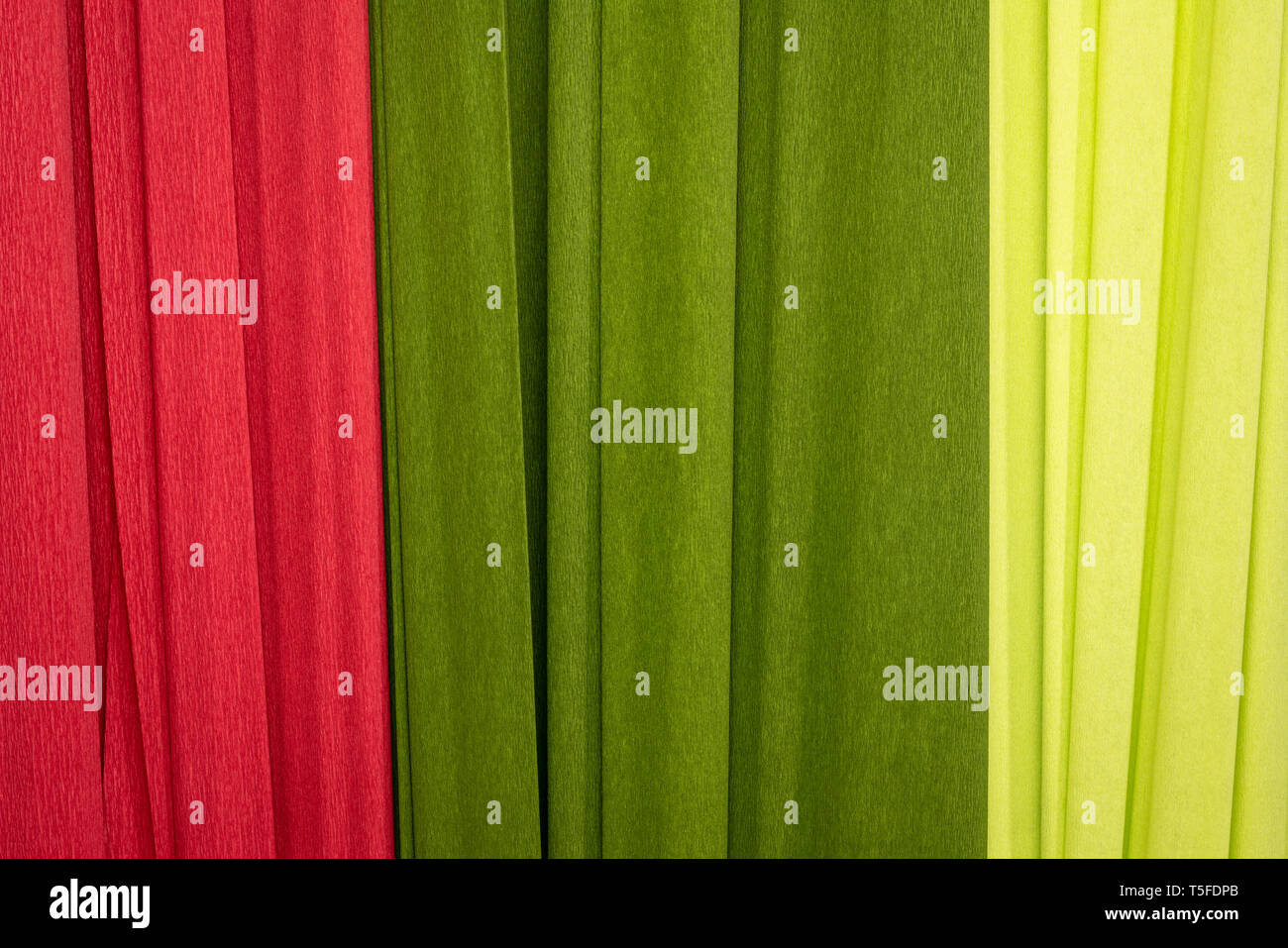 red and green crepe paper - background with crinkled texture Stock ...