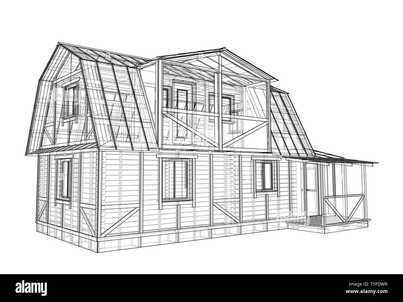 House Sketch Vector Rendering Of 3d Stock Vector Image And Art Alamy
