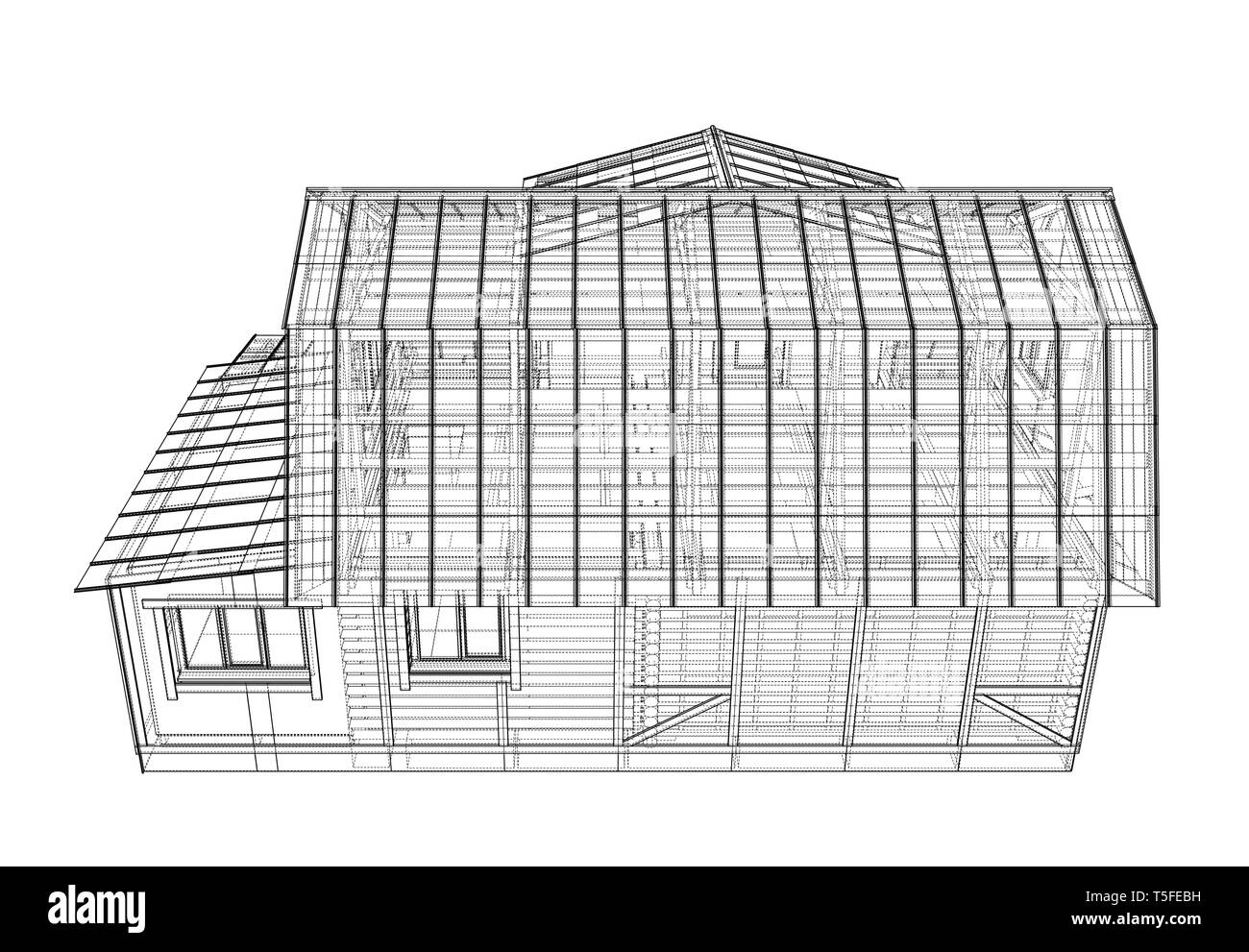 House sketch. Vector rendering of 3d Stock Vector Image & Art - Alamy