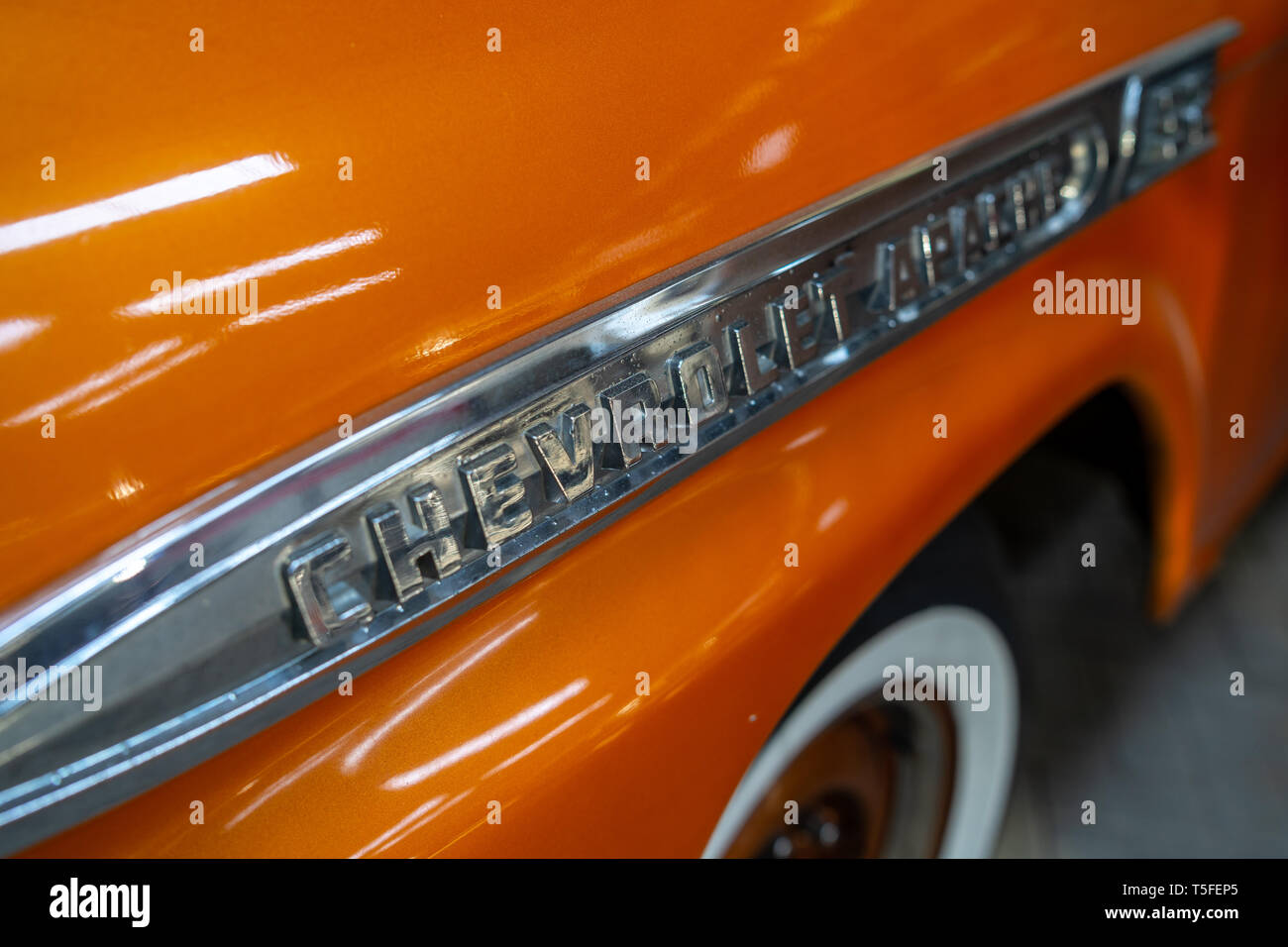 BERLIN - MAY 05, 2018: Emblem of full-size pickup truck Chevrolet ...
