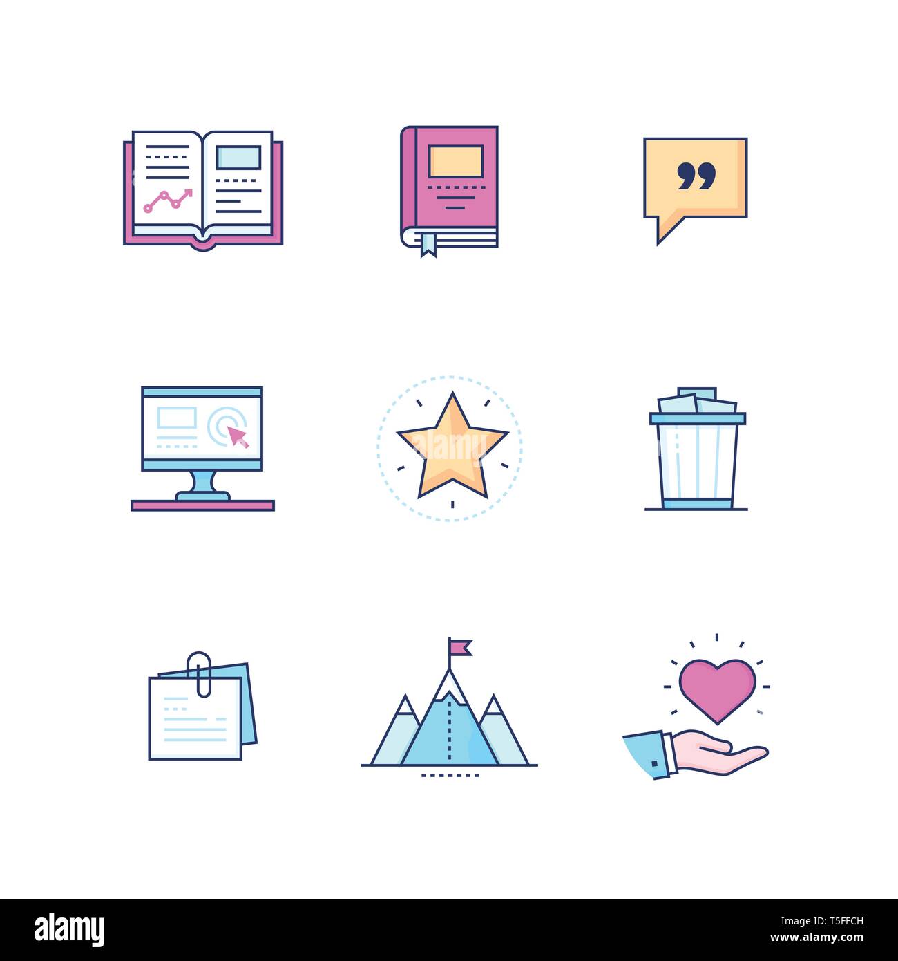 Set icons book concepts Stock Vector Images - Alamy