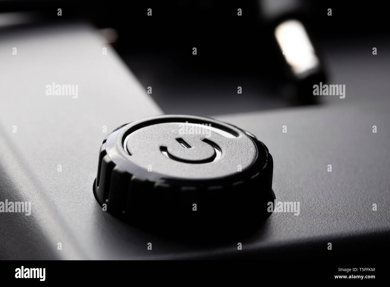 Black plastic power button with power adjustment function. 12 volt plug ...