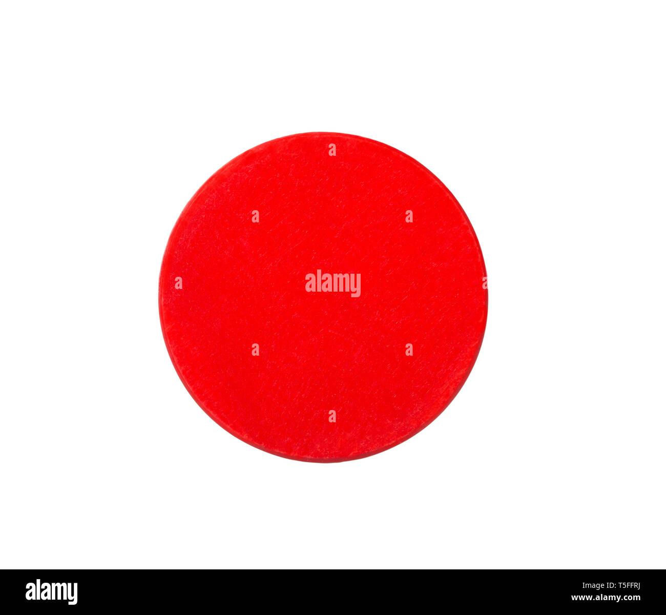 Red wooden block in round shape isolated on white. Construction toys ...