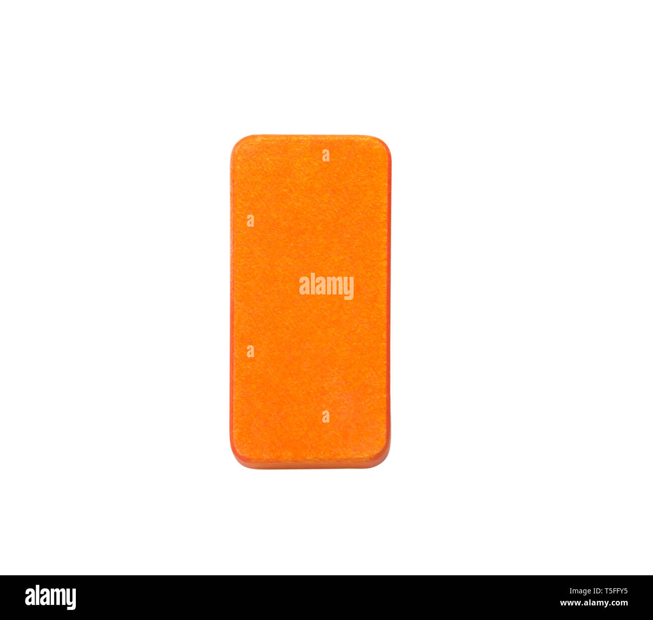 Orange wooden block in the shape of rectangle isolated on white ...