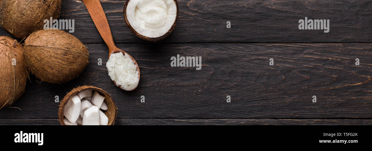 Fresh coconut products concept Stock Photo - Alamy