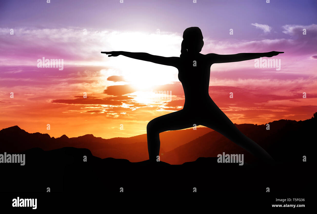 Sun salutation female hi-res stock photography and images - Alamy