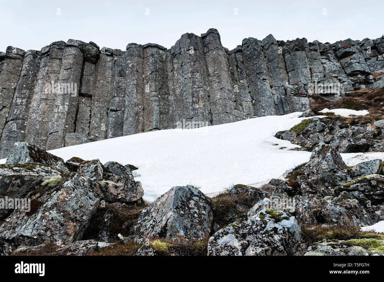 Basalt columns gerduberg snaefellsnes peninsula hi-res stock ...