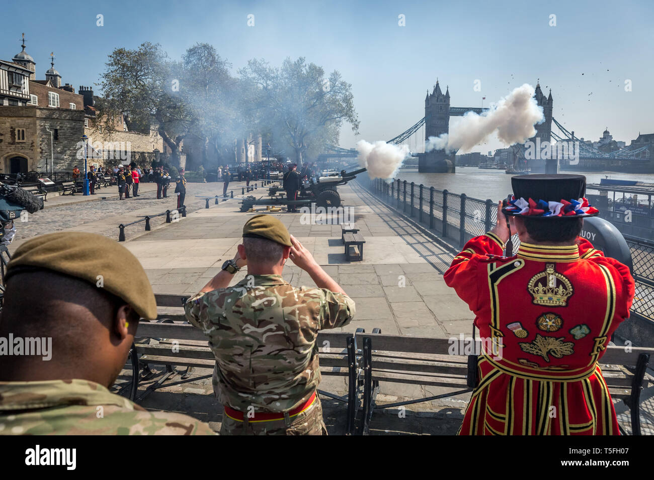 Royal Gun Salute for The Queen's 93rd birthday by the Honourable ...