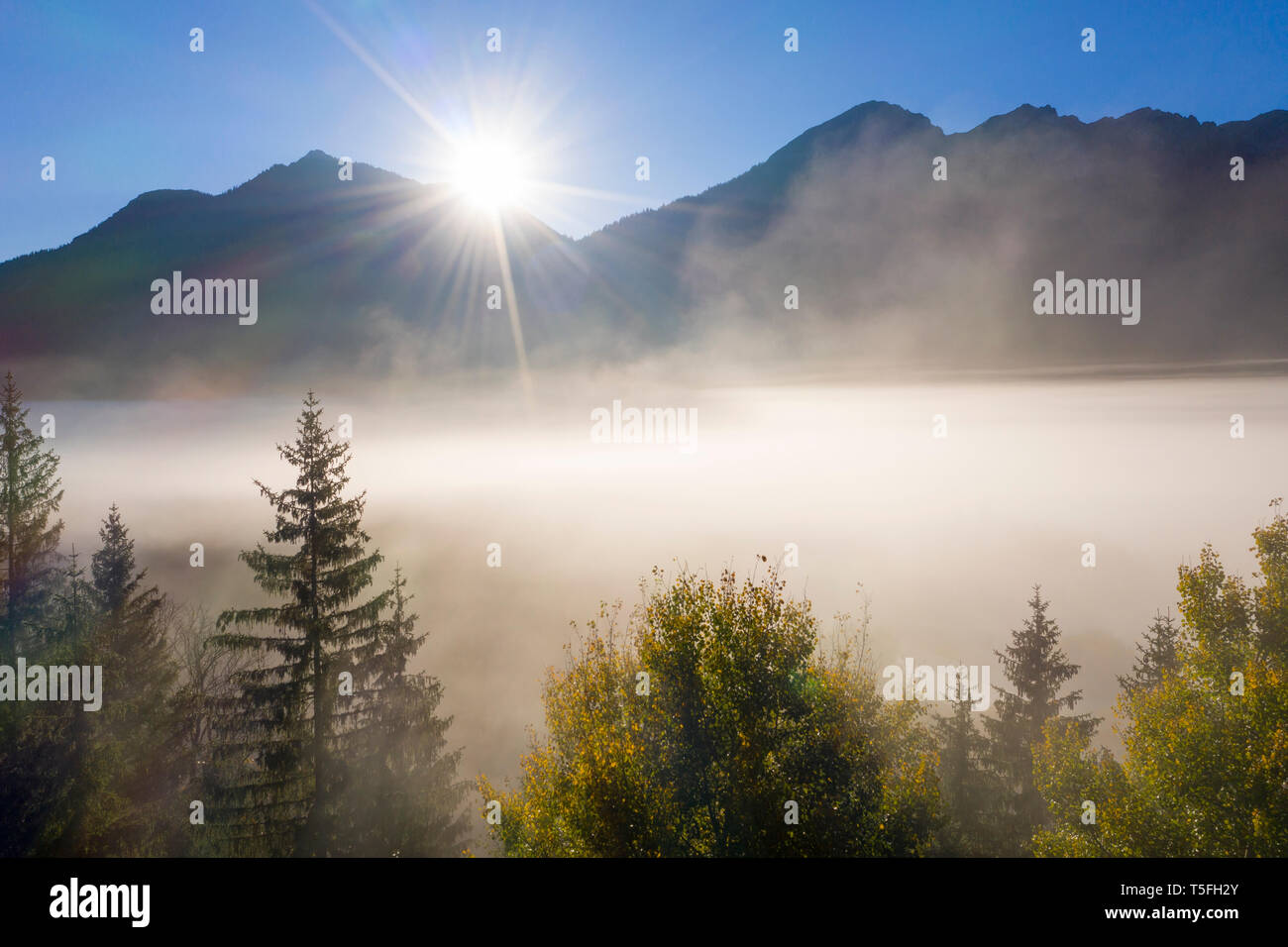 Germany, Upper Bavaria, Isarwinkel, Aerial view of Upper Isar Valley ...