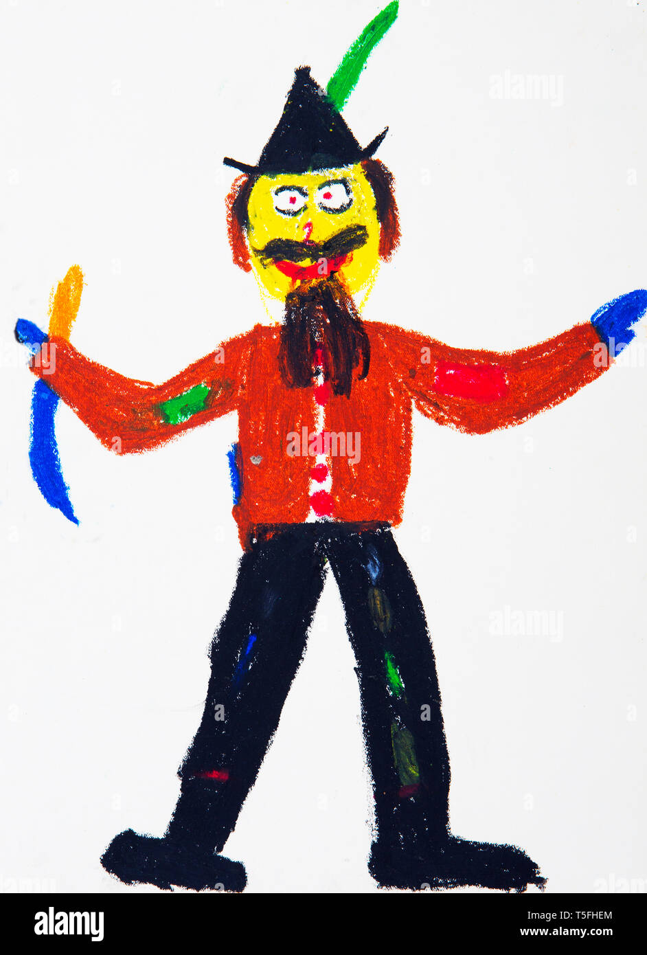 Children's drawing of a robber Stock Photo - Alamy