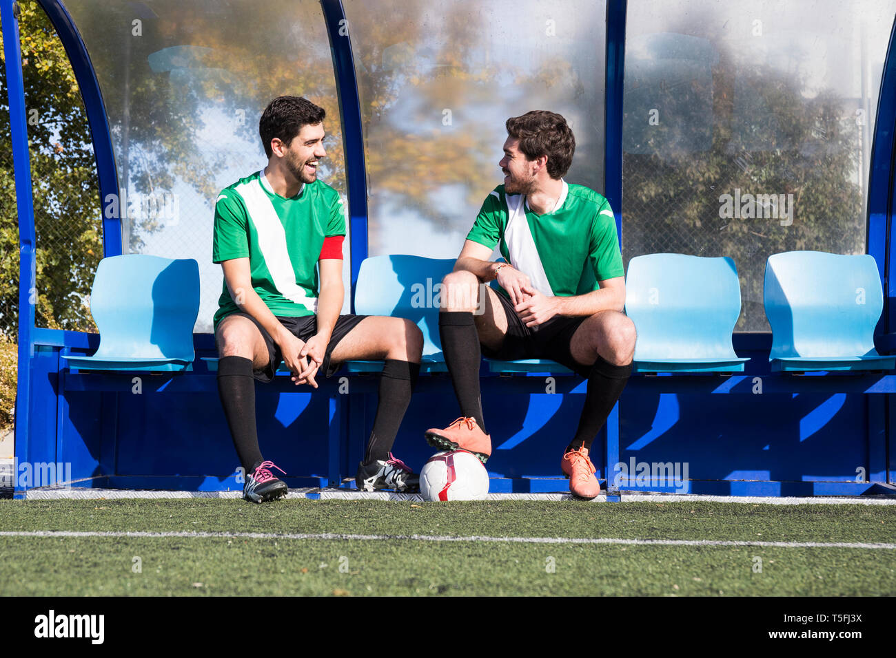 Sitting bench football hi-res stock photography and images - Alamy