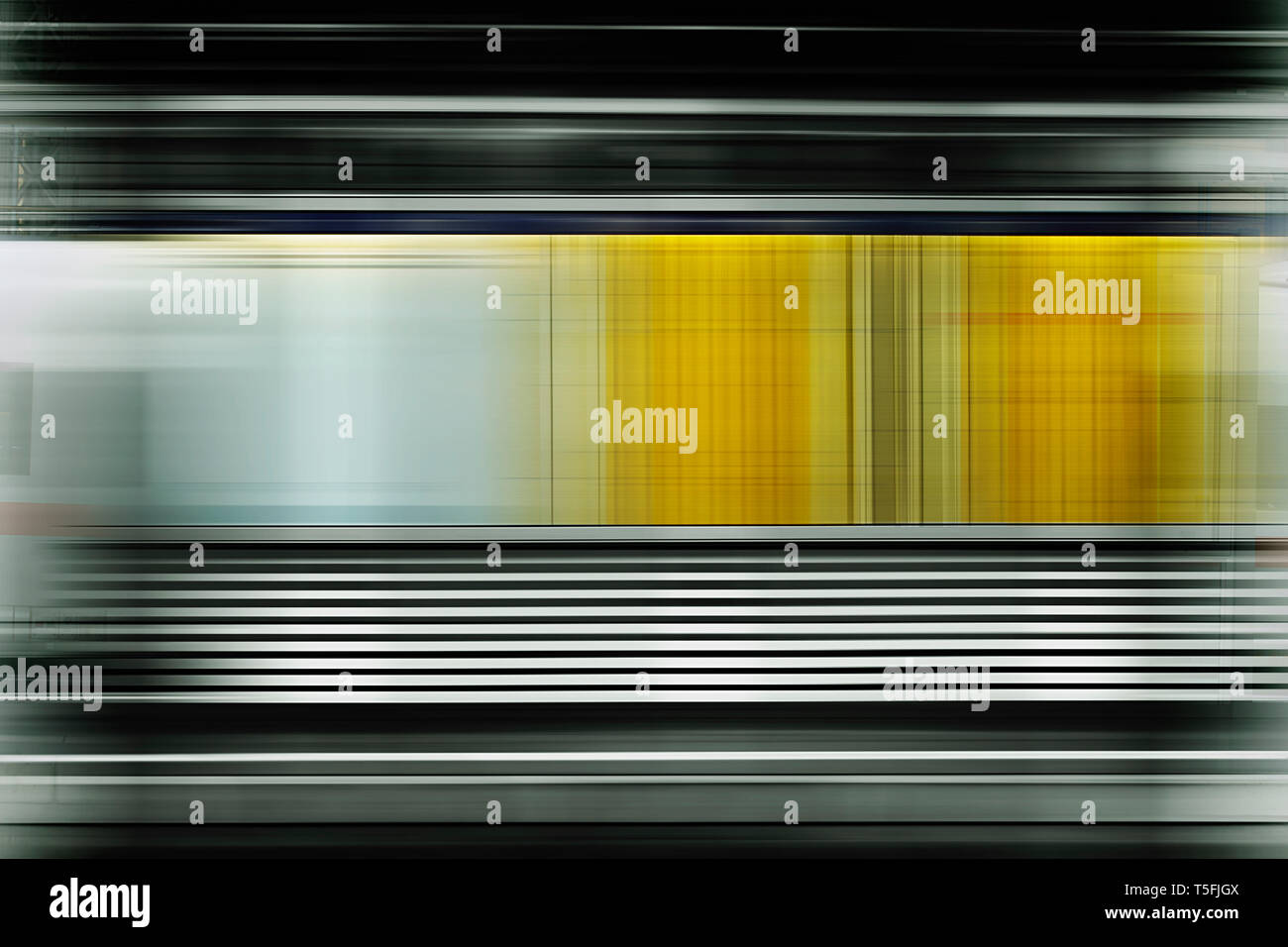 The abstract movement stripes of a train at a schedule in a train ...