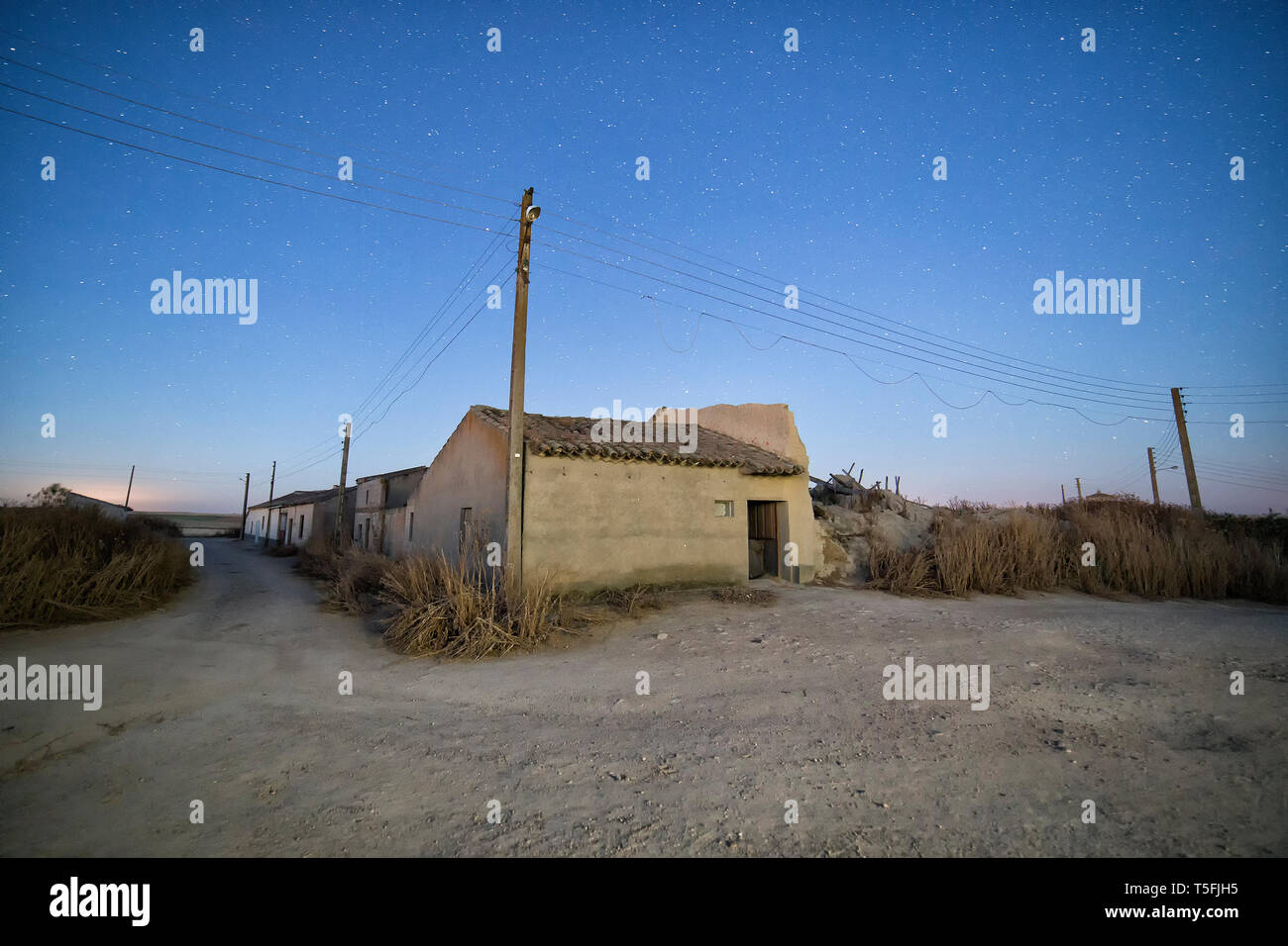 Spain, Empty street at Otero de Sariegos, Church Stock Photo - Alamy