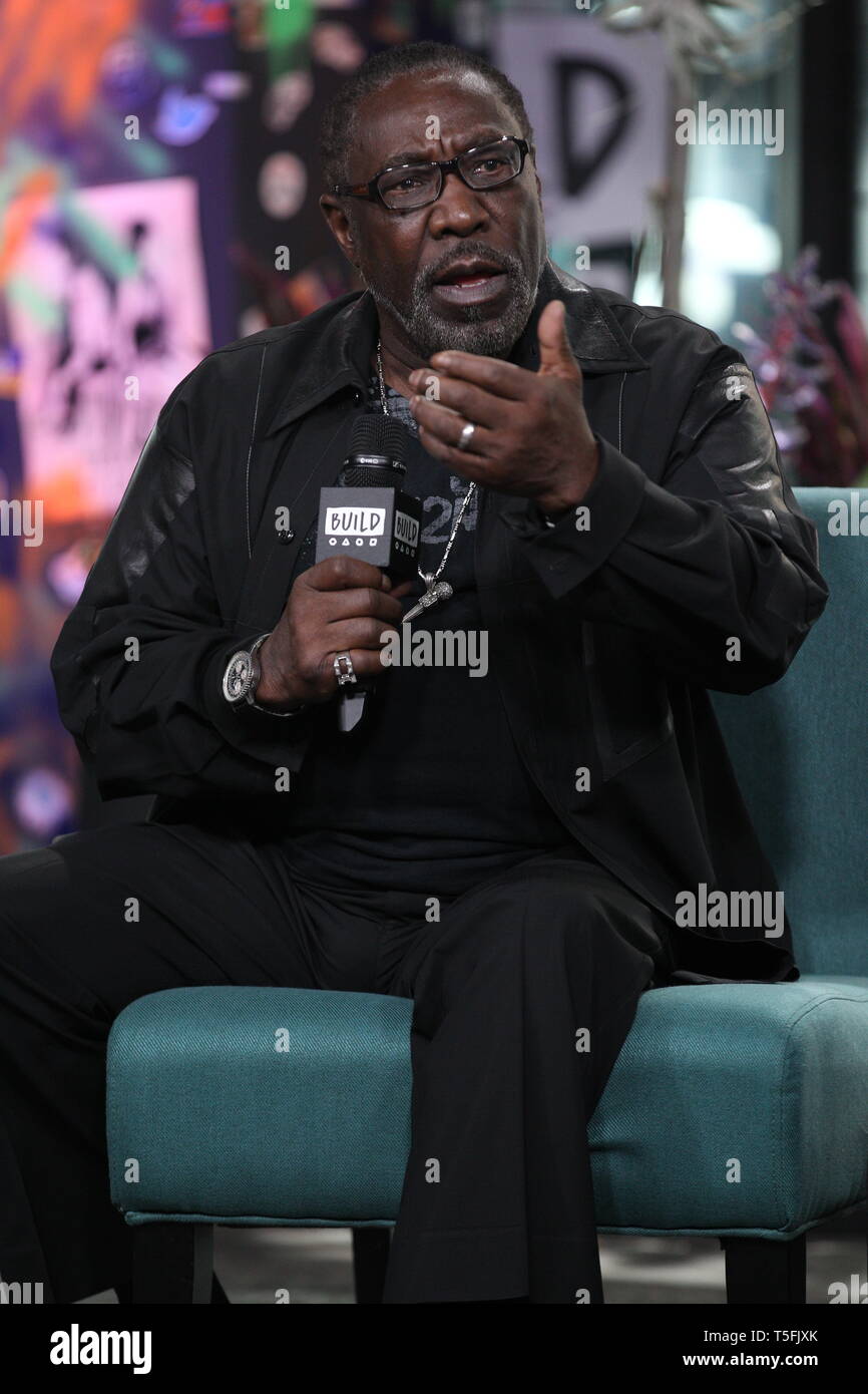 New York, USA. 24 Apr, 2019. Eddie Levert at BUILD Series, discussing their 9-track S-Curve BMG ...