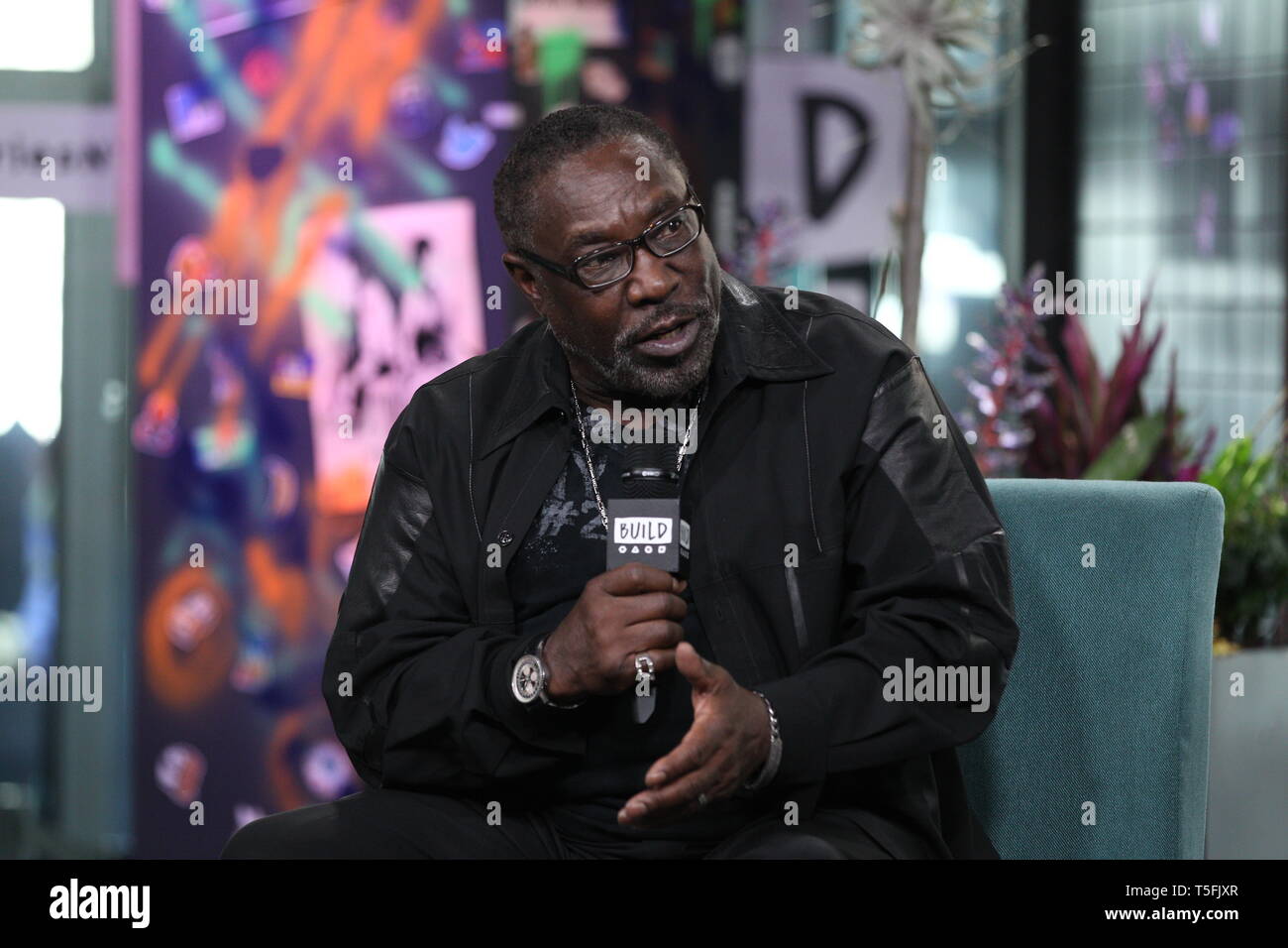 New York, USA. 24 Apr, 2019. Eddie Levert at BUILD Series, discussing their 9-track S-Curve BMG ...