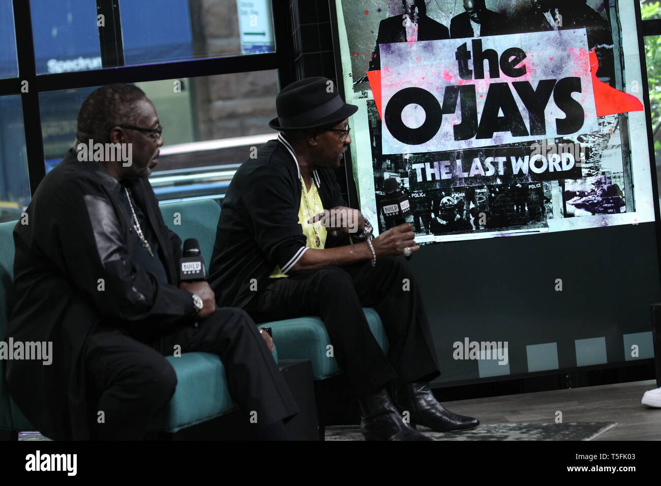 New York, USA. 24 Apr, 2019. Eddie Levert, Walter Williams at BUILD Series, discussing their 9 ...