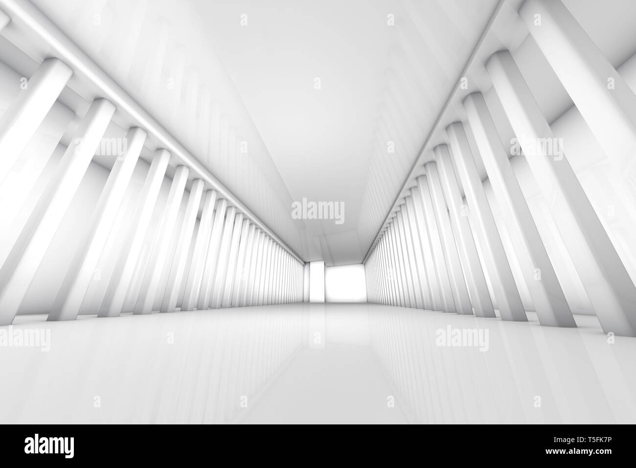Futuristic white room, 3D Rendering Stock Photo - Alamy