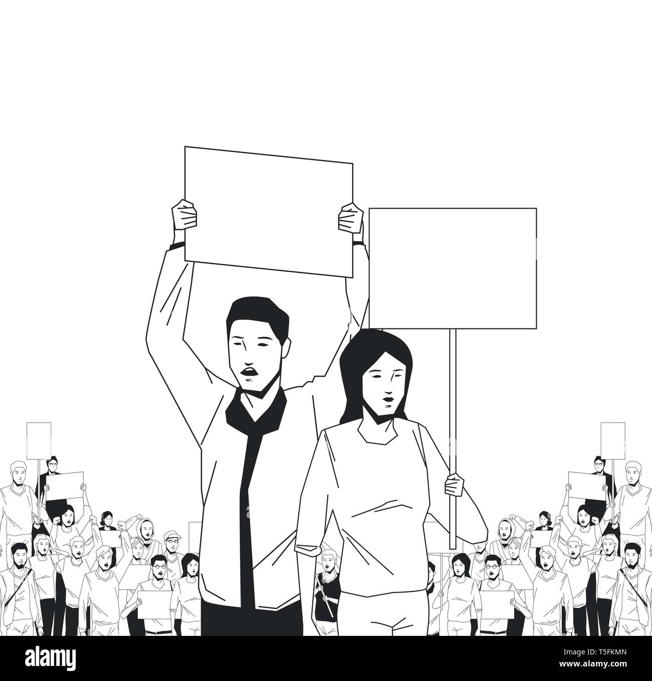 people with signboard Stock Vector Image & Art - Alamy