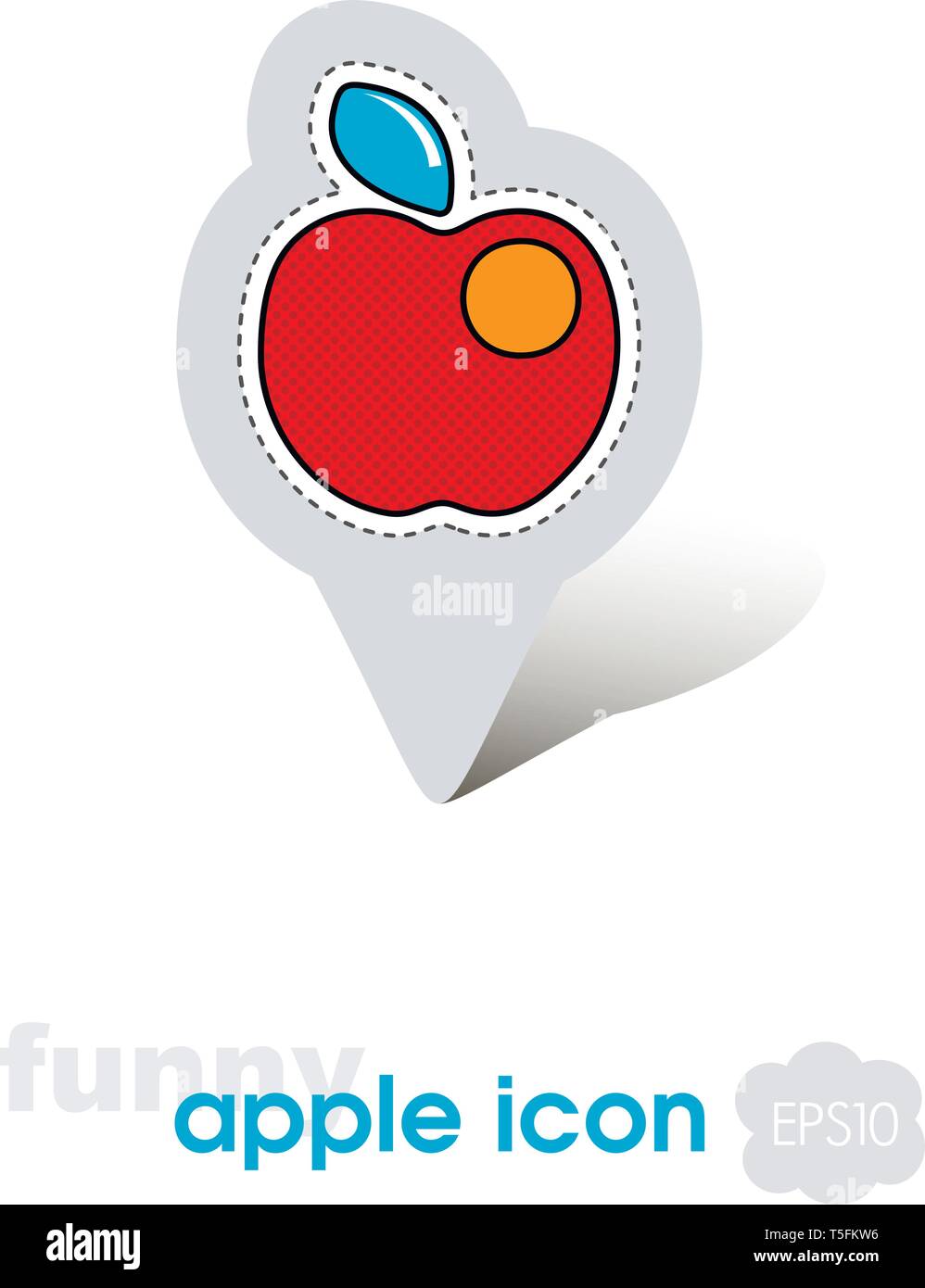 Apple pin map icon. Apple fruit sign. Map pointer. Map markers. Vector ...