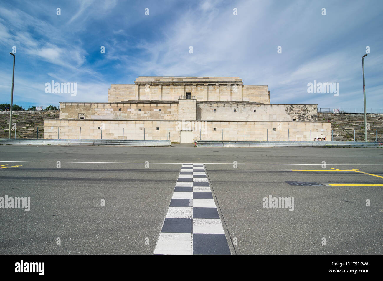 Germany, Nuremberg, Zeppelinfeld, Grandstand at the Nazi rally grounds ...