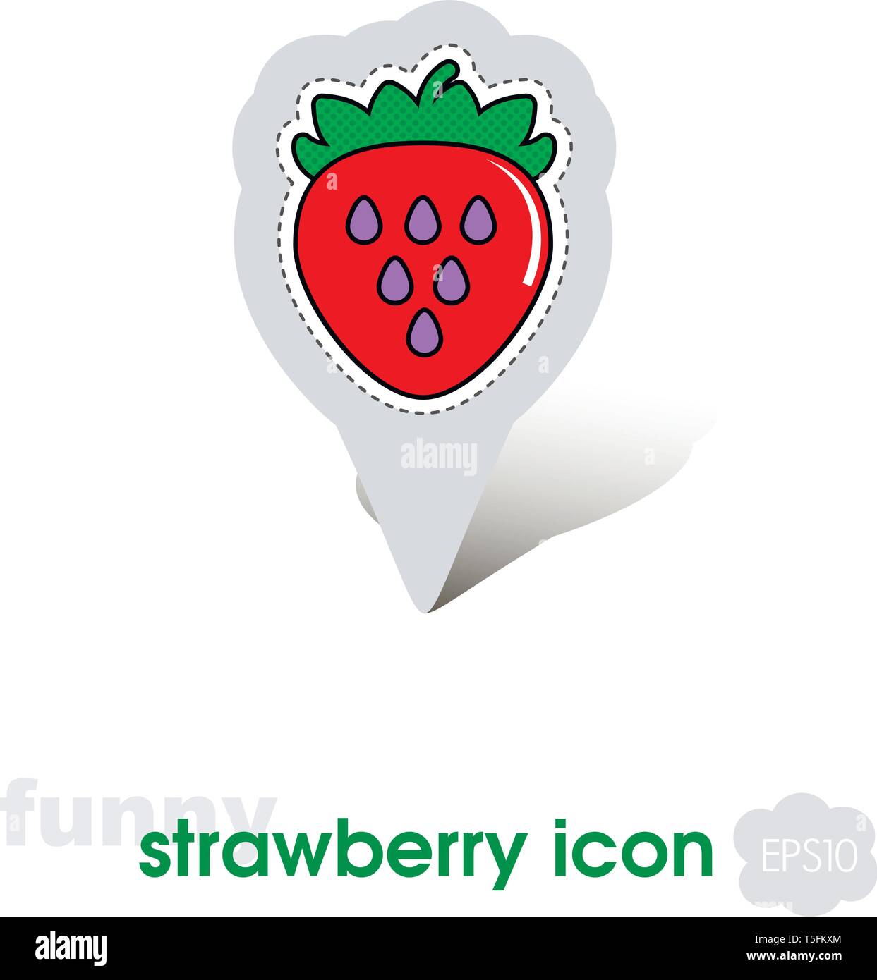Strawberry pin map icon. Strawberry fruit sign. Map pointer. Map ...