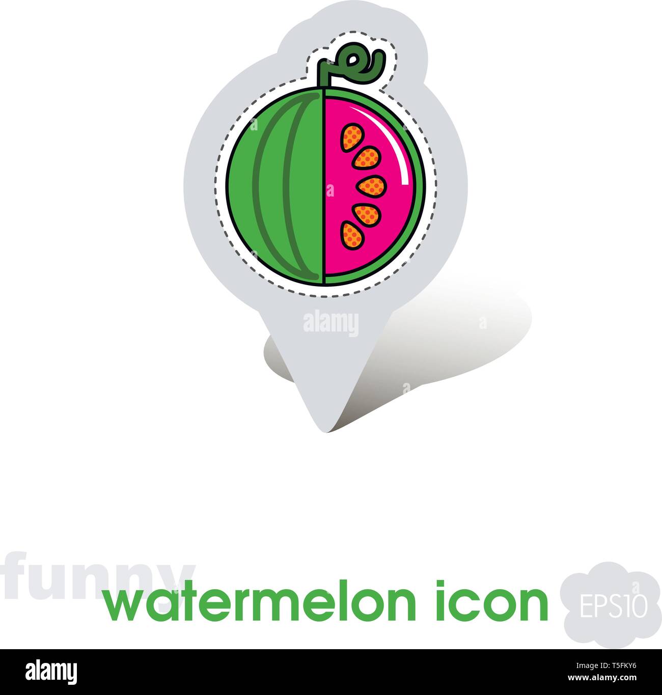 Watermelon pin map icon. Watermelon fruit sign. Map pointer. Map ...