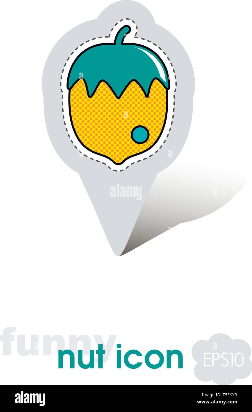 Hazelnut, Nut pin map icon. Fruit Nut sign. Map pointer. Map markers ...
