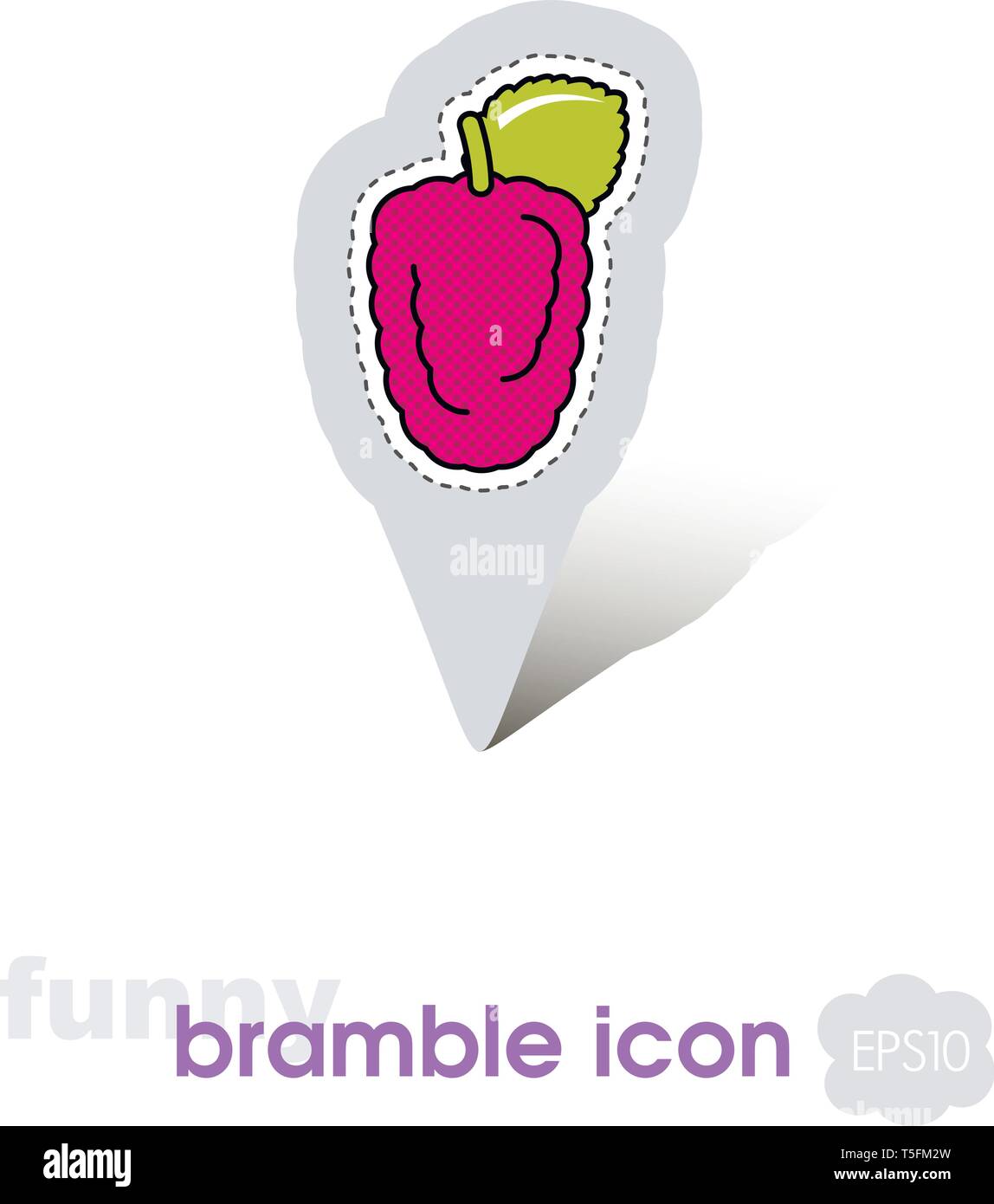 Mulberry with leaf pin map icon. Mulberry fruit sign. Map pointer. Map ...