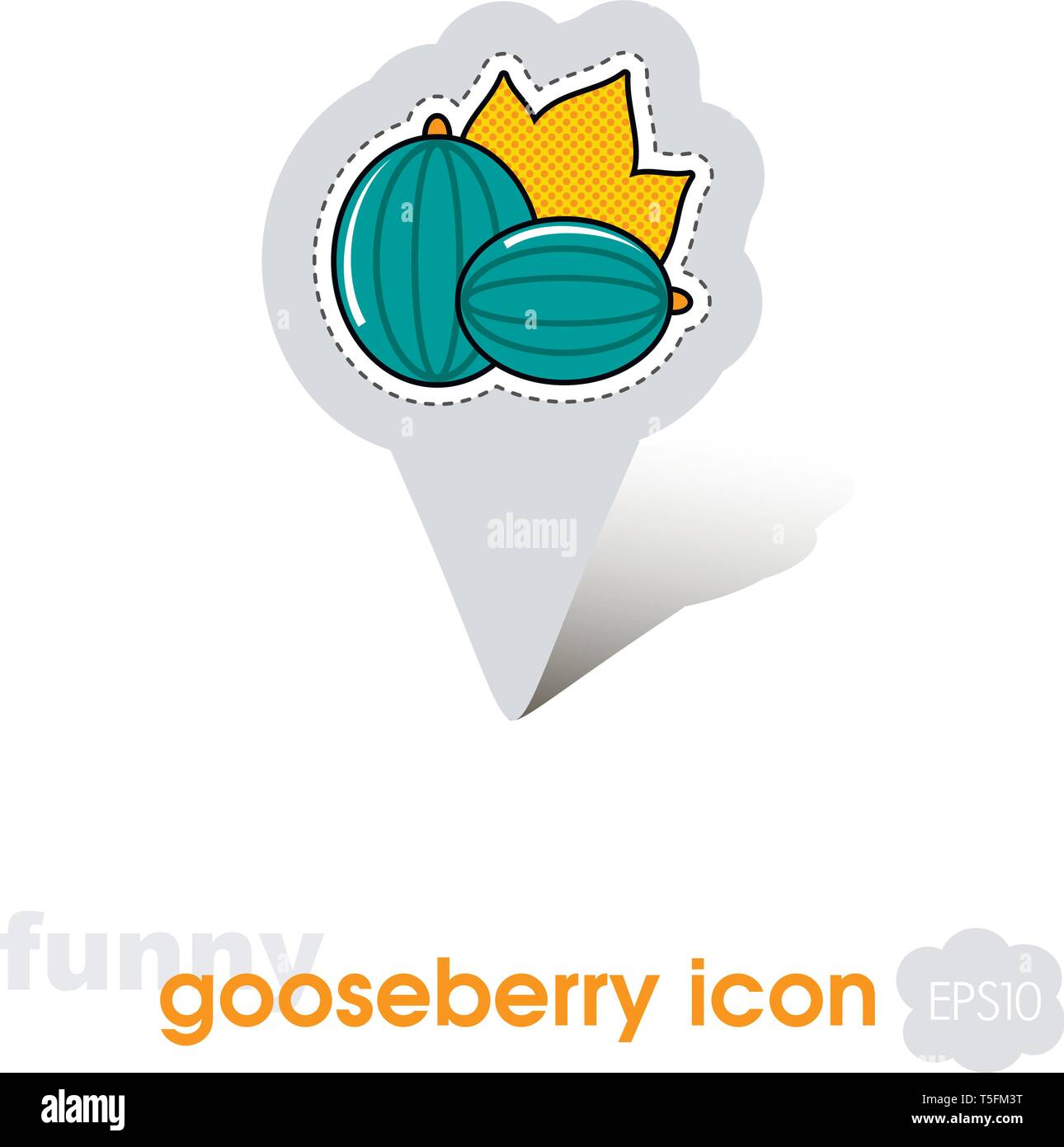 Gooseberry pin map icon. Gooseberry berry fruit sign. Map pointer. Map ...
