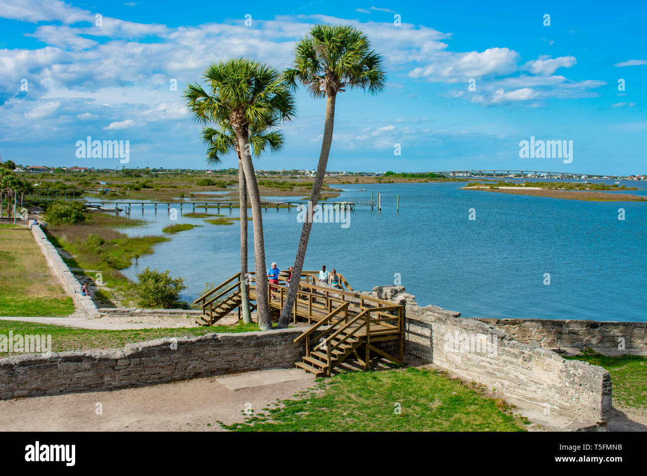 St. Augustine, Florida. March 31 , 2019 . Panoramic view of palm trees ...