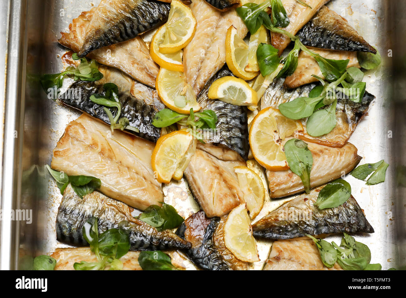 Grilled Mackerel Fish Fillets Served at Tray Stock Photo - Alamy