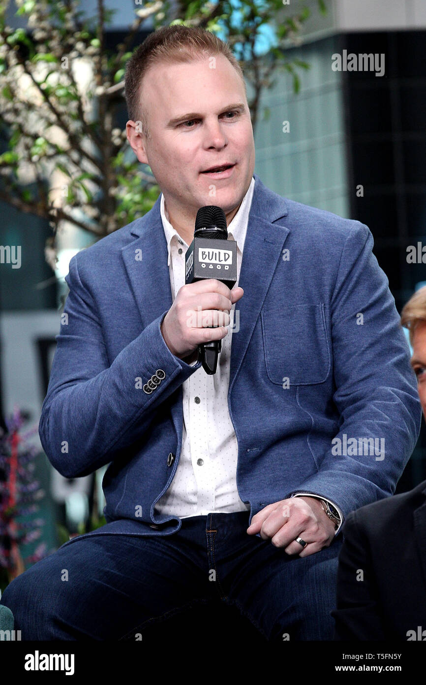 New York, USA. 24 Apr, 2019. Josh Heald at BUILD Series, discussing ...