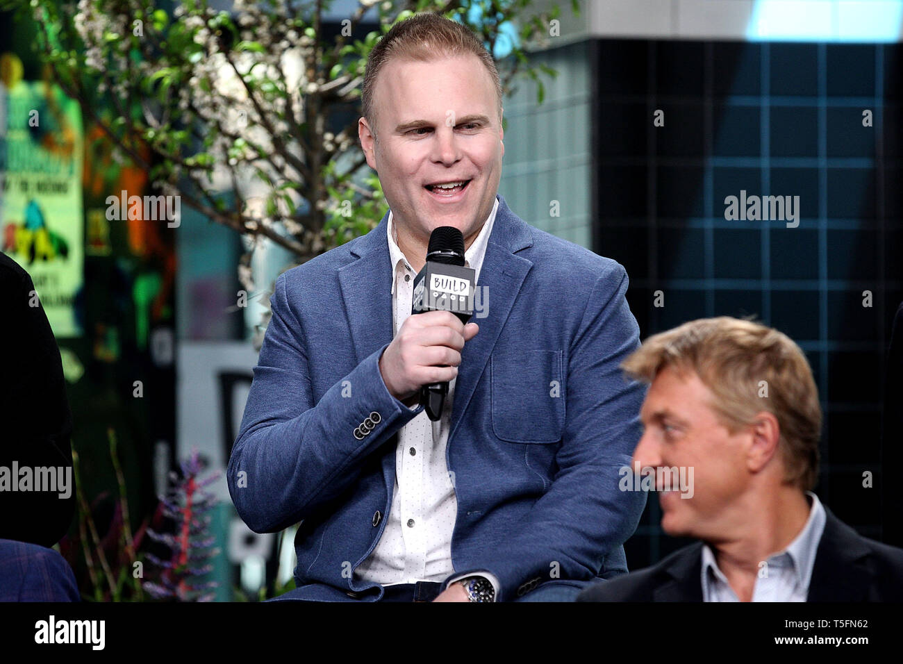 New York, USA. 24 Apr, 2019. Josh Heald at BUILD Series, discussing ...