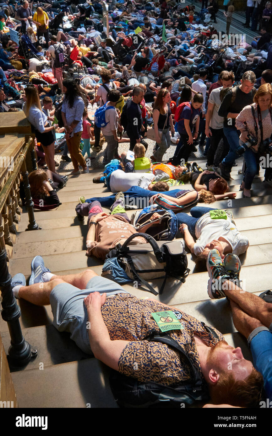 As part of the Extinction Rebellion Climate Change protests, families ...