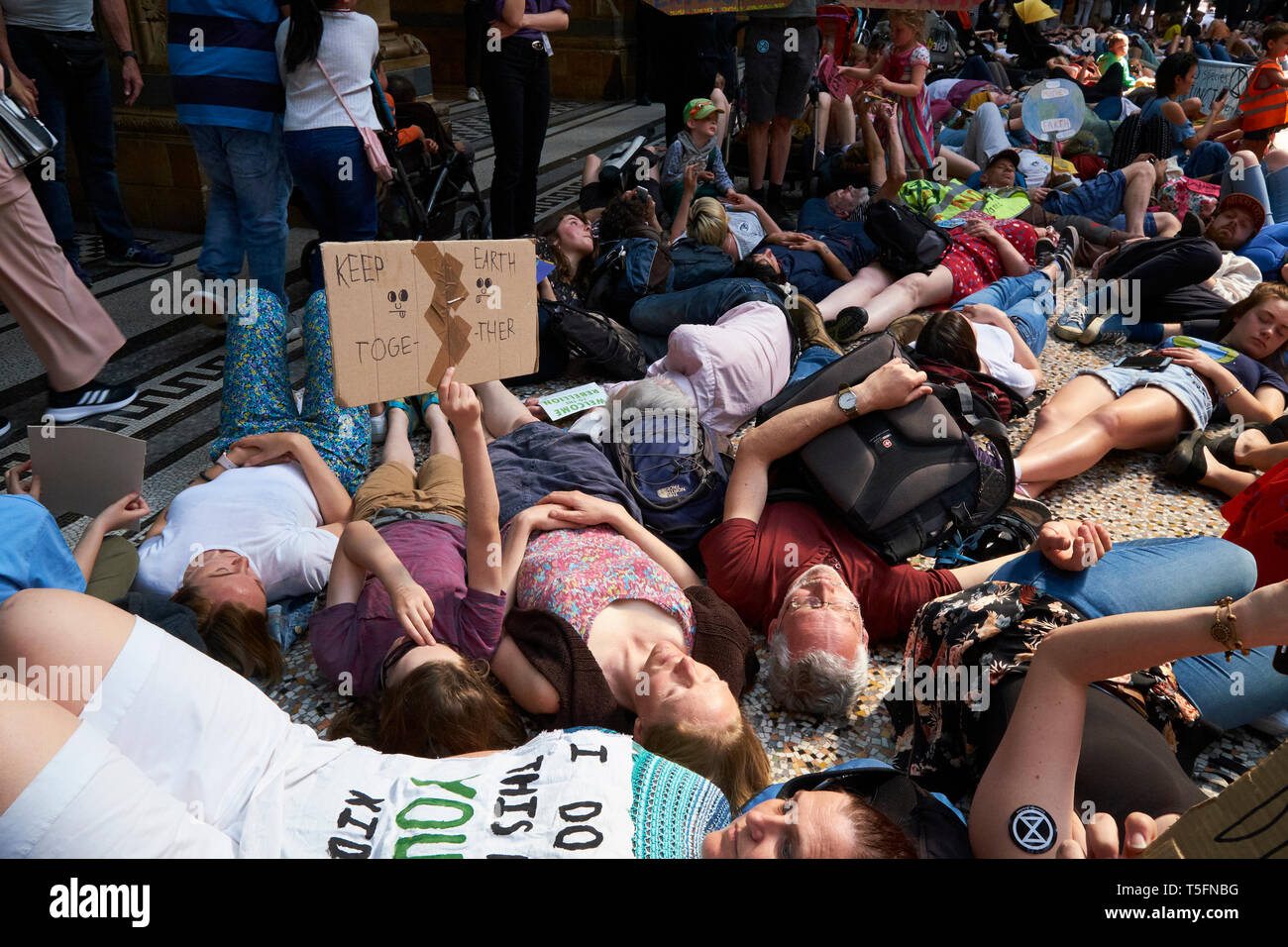 As part of the Extinction Rebellion Climate Change protests, families ...