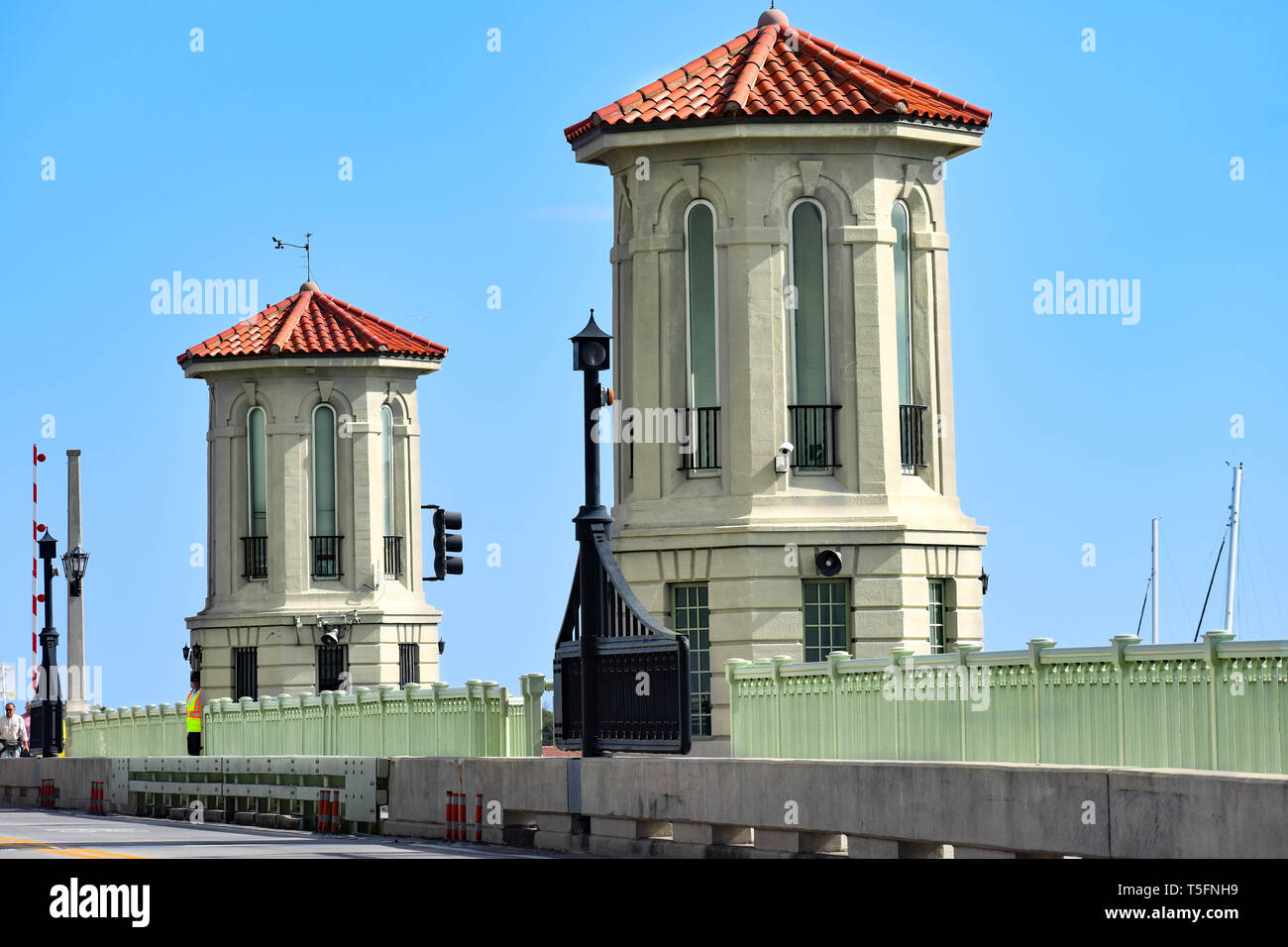 St. Augustine, Florida. January 26 , 2019. Top view of Bridge of Lions ...
