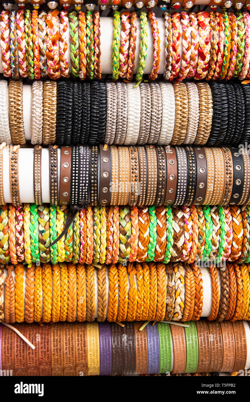 Italy, Ostuni, a typical souvenir shop typical of the city. Details of ...