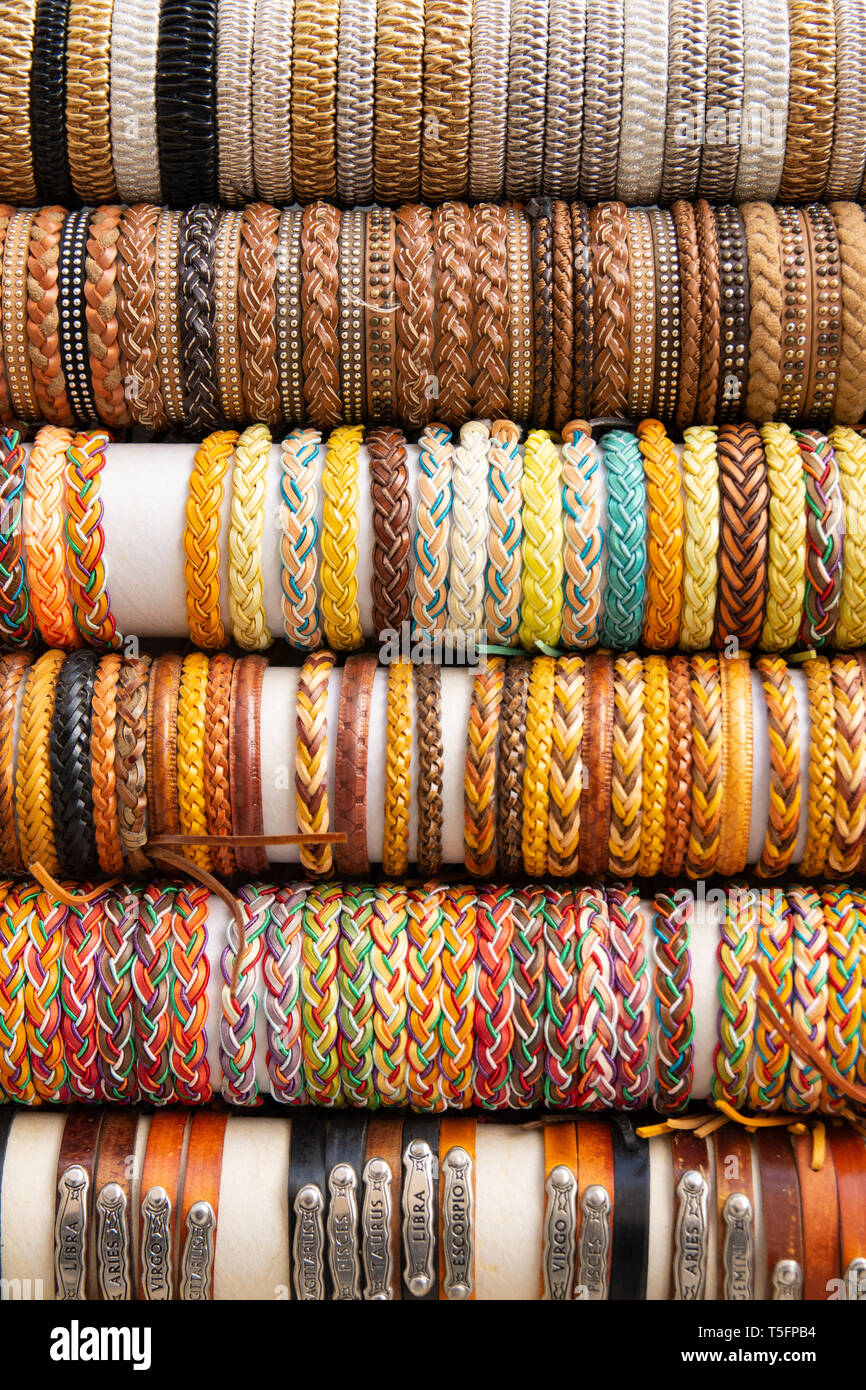 Italy, Ostuni, a typical souvenir shop typical of the city. Details of ...