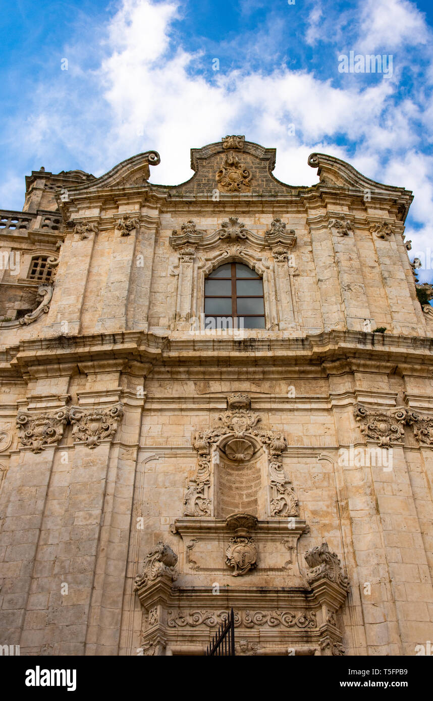 Italy, Ostuni, facade of an ancient church in the historic center Stock ...