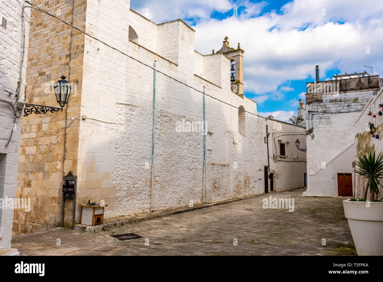 Italy, Ostuni, a typical street in the ancient historic center Stock ...