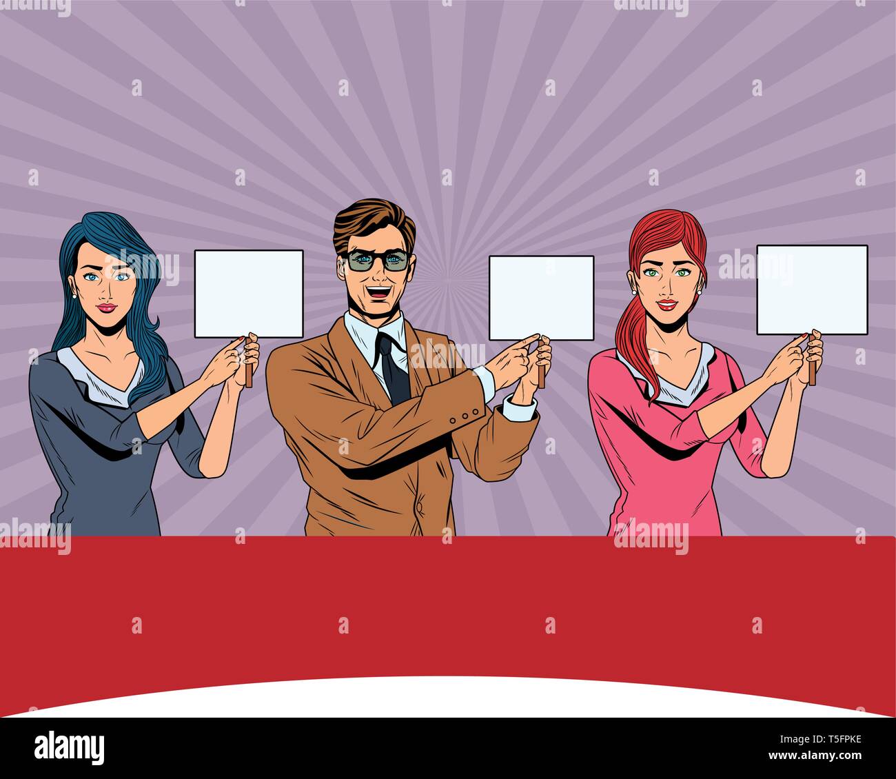 business people with signboard Stock Vector Image & Art - Alamy