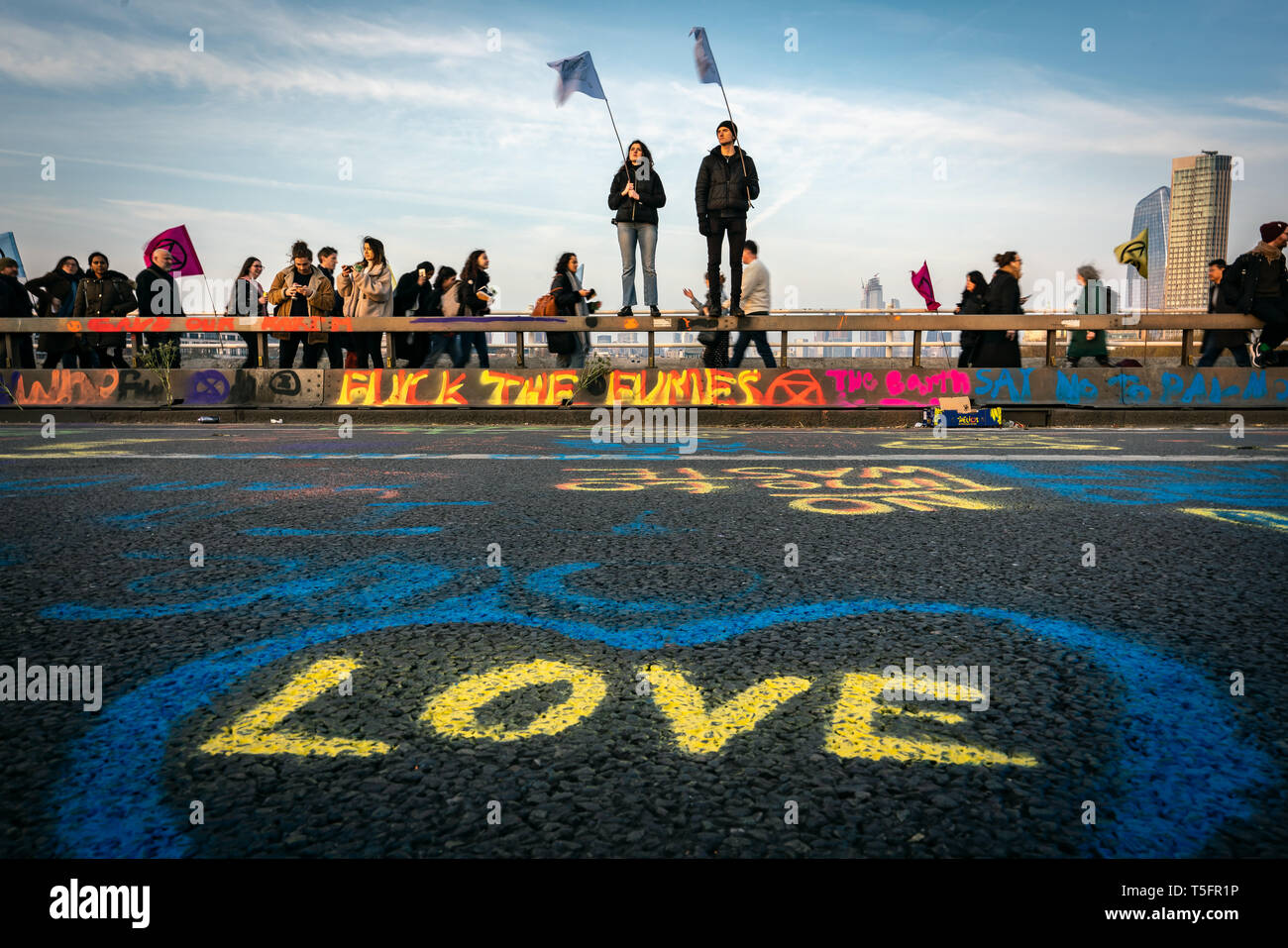 Extinction Rebellion protest, Waterloo Bridge, London Stock Photo - Alamy