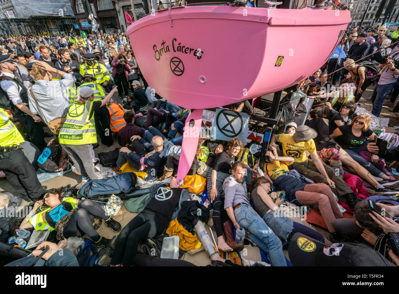 London, UK. 17th Apr, 2019. Extinction Rebellion demonstrators ...
