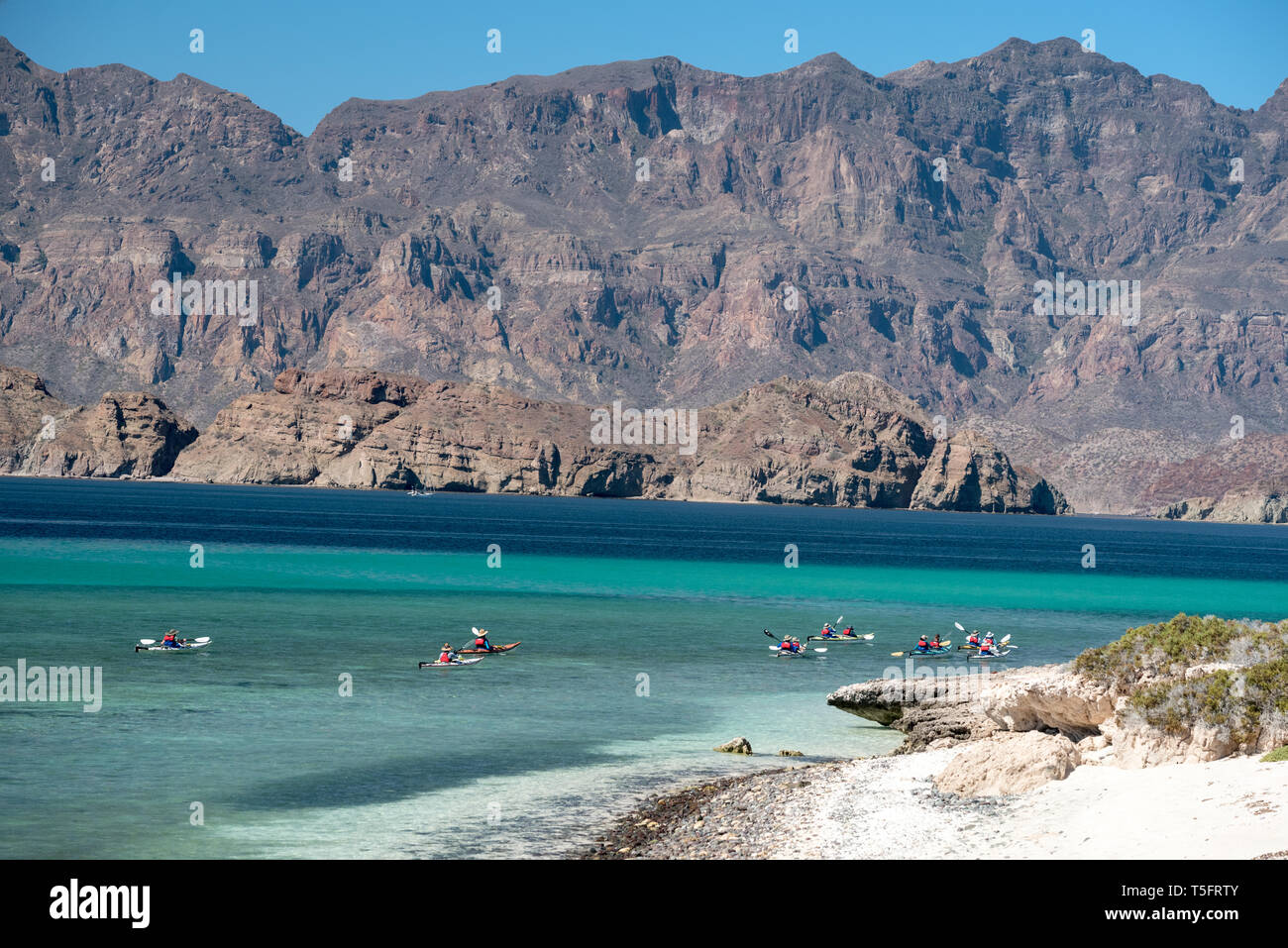 Sea kayaking, Bay of Loreto National Park, Baja California Sur, Mexico ...