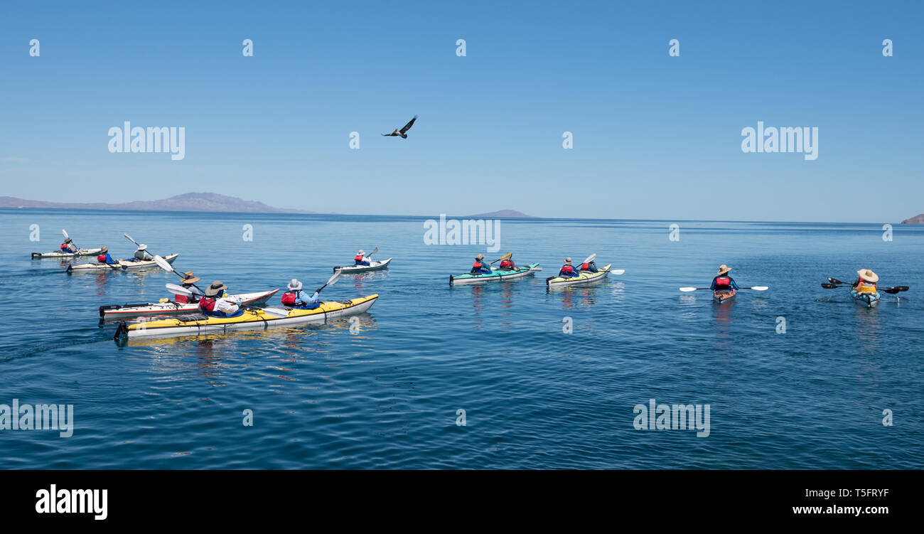 Sea kayaking, Bay of Loreto National Park, Baja California Sur, Mexico ...