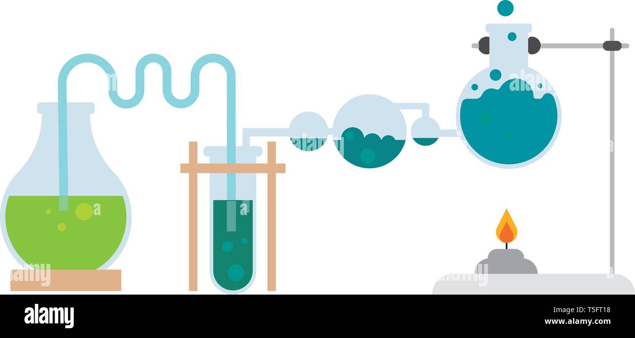 abstract chemistry object on a white background, vector illustration ...