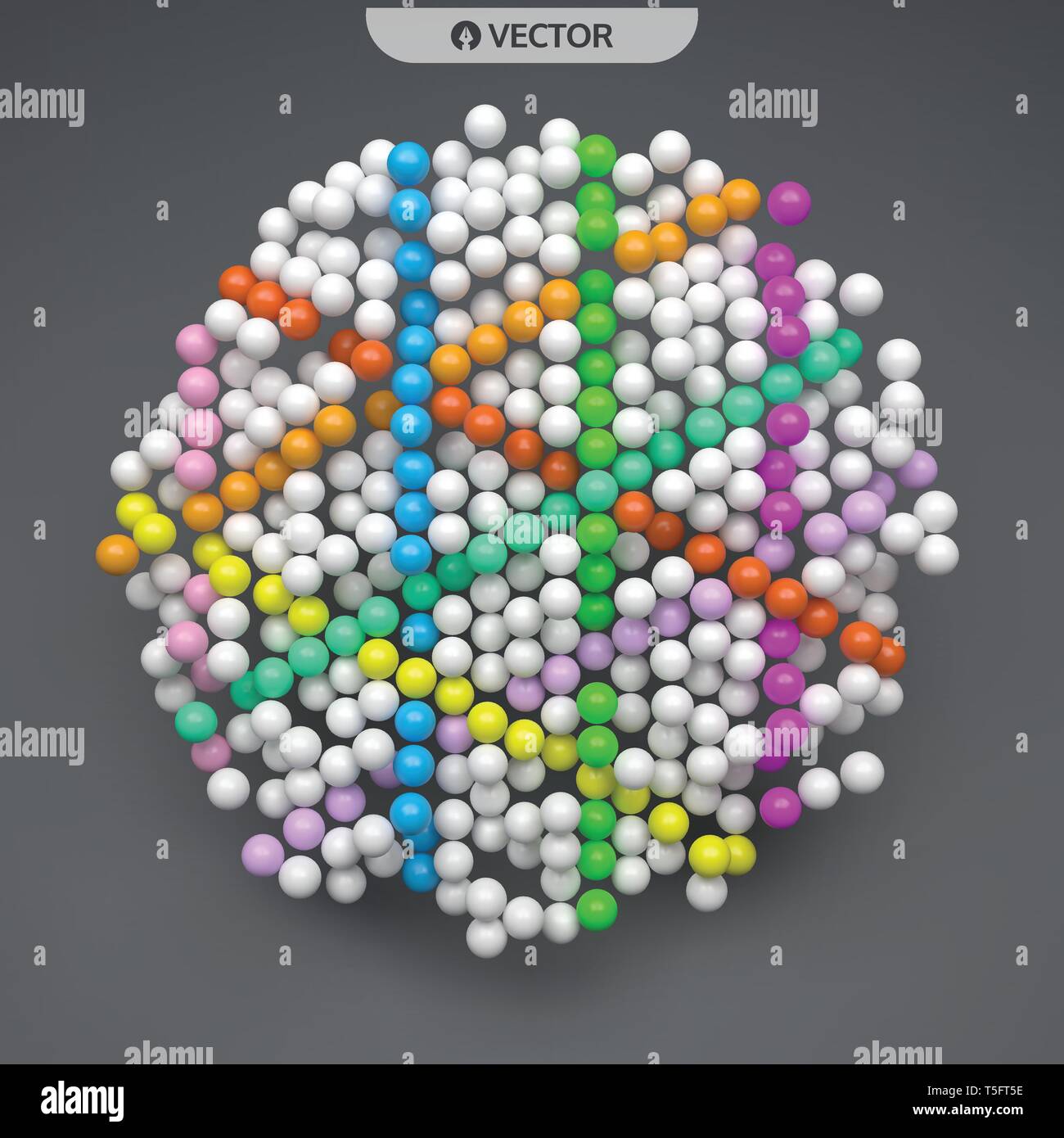 Sphere Abstract Structure With Particles Technology Style Vector Illustration Stock Vector